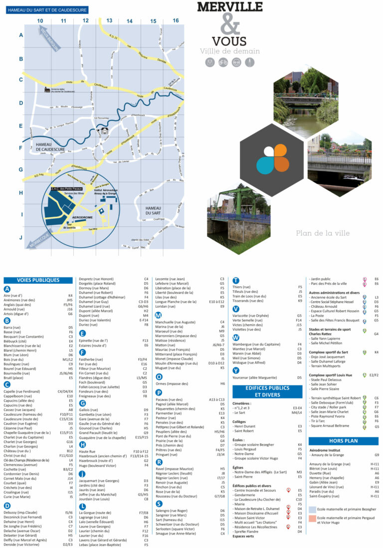 Plan de la ville de Merville – Ville de Merville (59660)